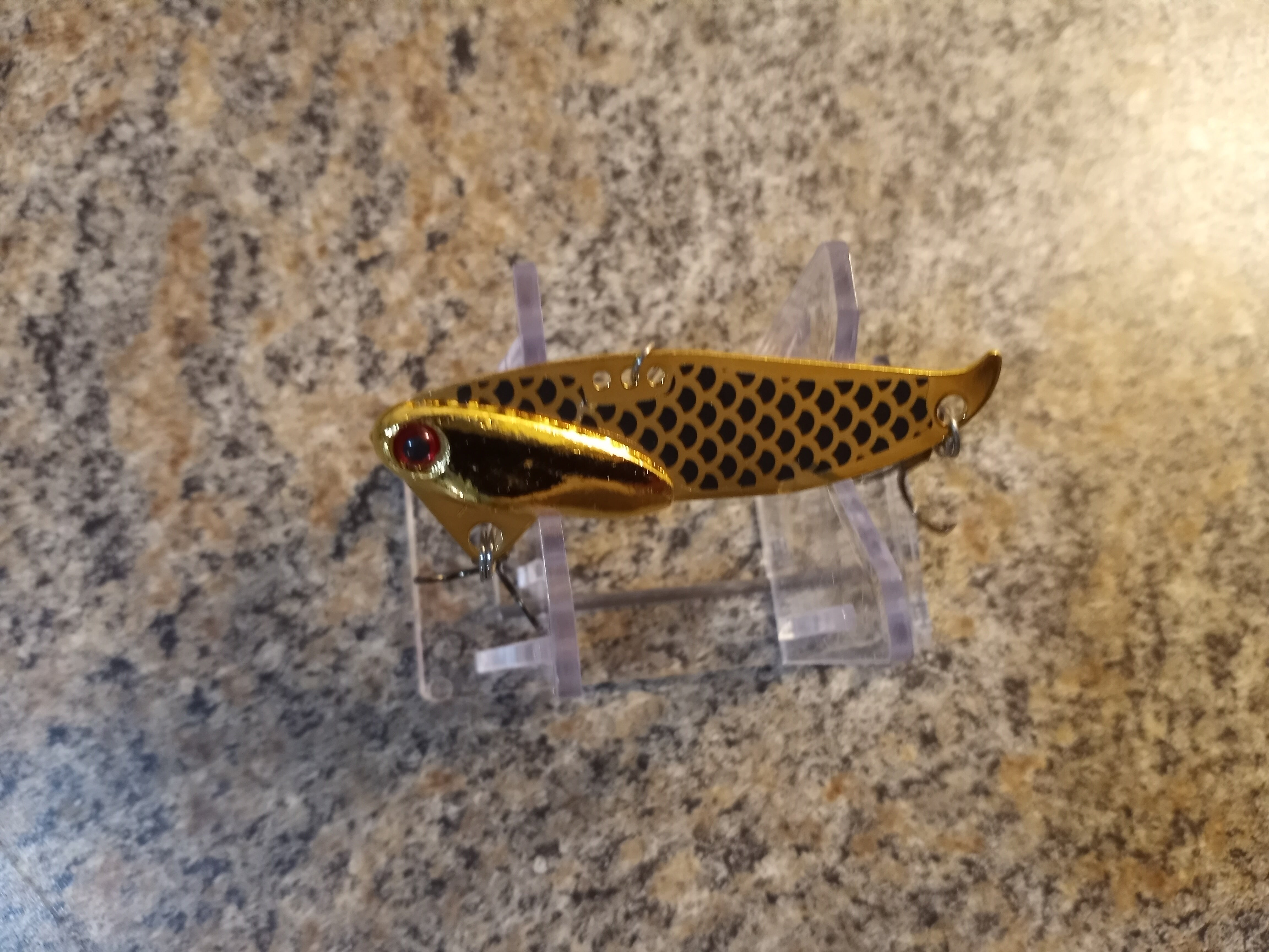 Gold Plated Custom Blade Baits in 1/2oz & 5/8oz weights BLACK OPEN SCA ...